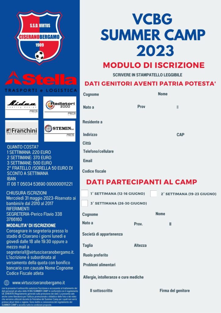 Torna il Virtus Ciserano Bergamo Summer Camp: al via le iscrizioni ...
